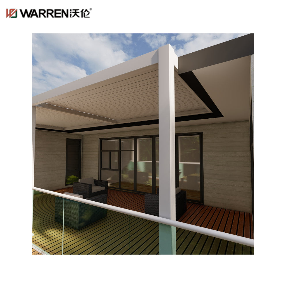 Warren 12x16 Aluminum Pergola with Louvered Patio Roof System ...