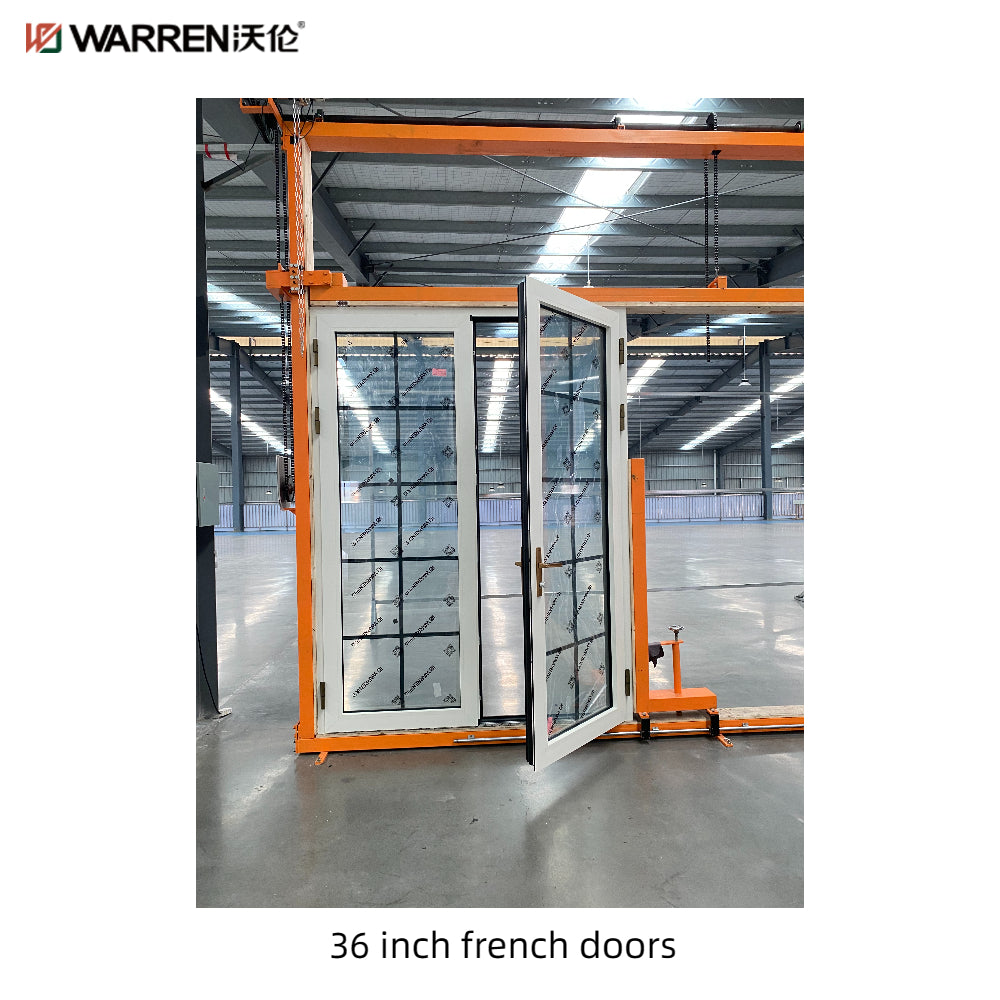 Warren 36 inch Modern Interior Glass French Doors With Double Glass Do ...